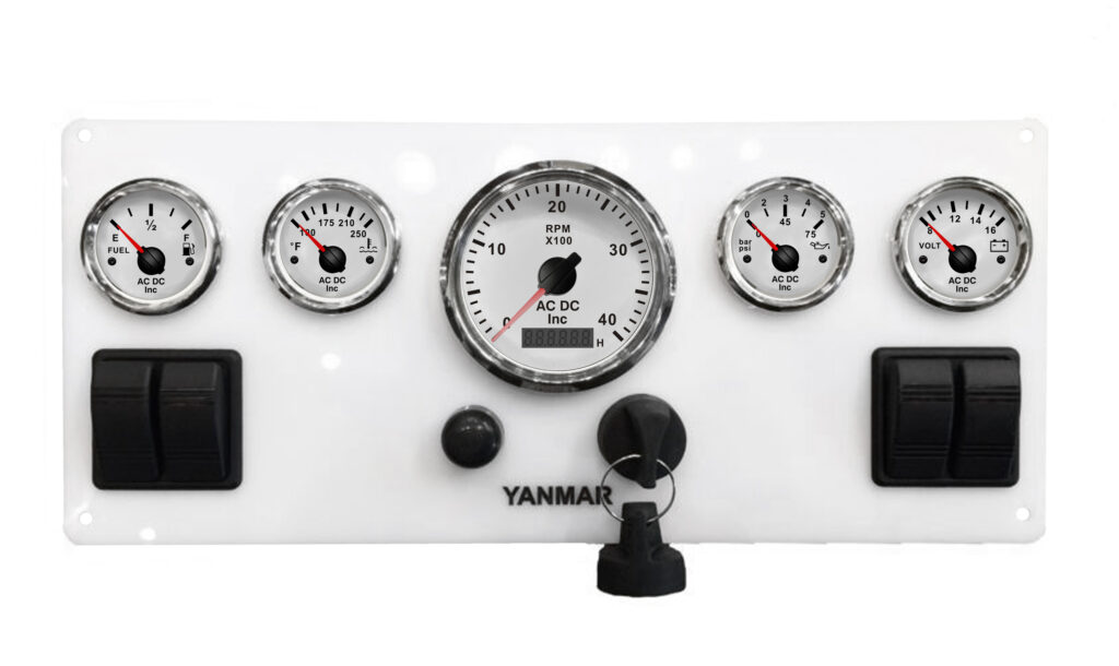 Yanmar Engine Instrument Panel with Rocker Switches 5 OffShore Gauges ...