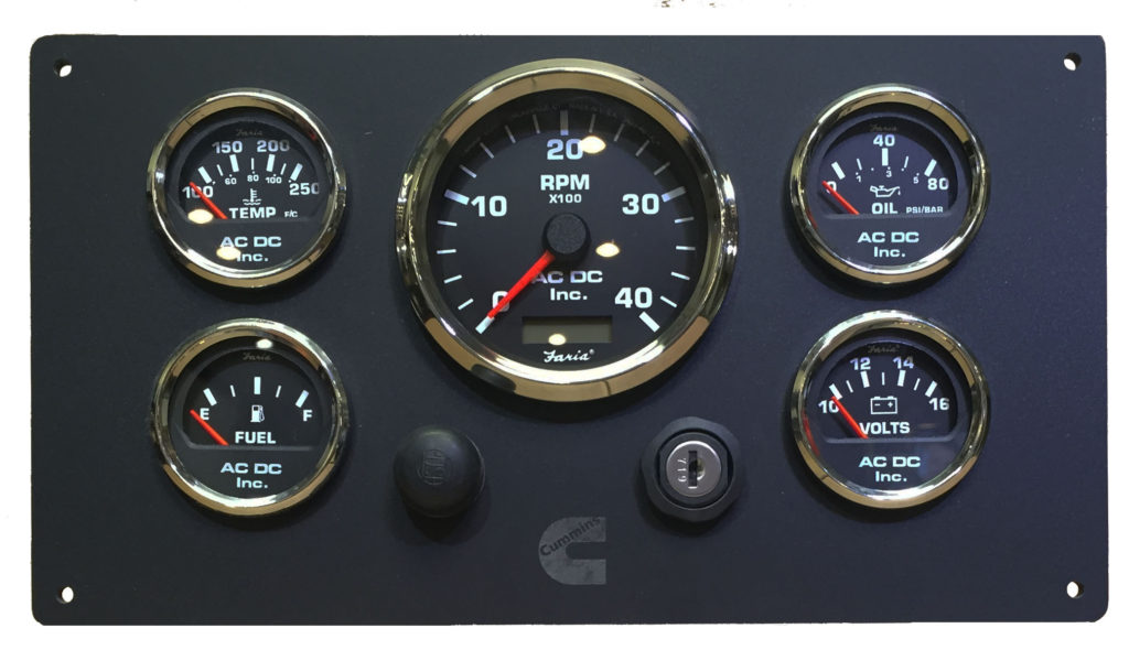 Black Cummins Engine Instrument Panel – AC DC Marine Inc.