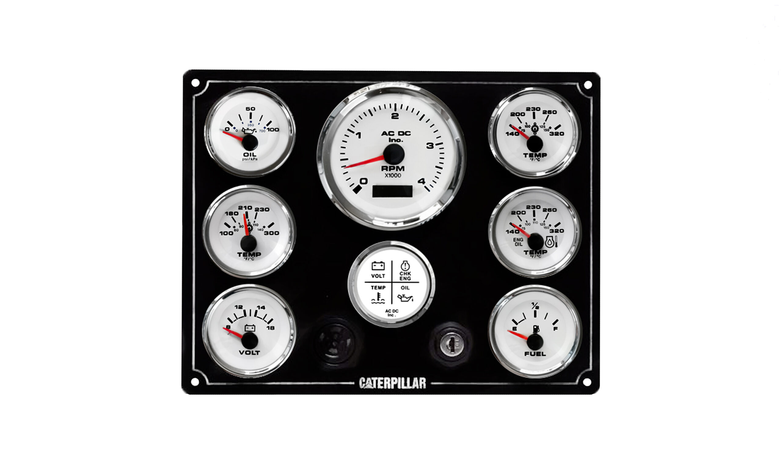 Caterpillar Diesel Engine Instrument Marine Panel with 7 Premier Gauges ...