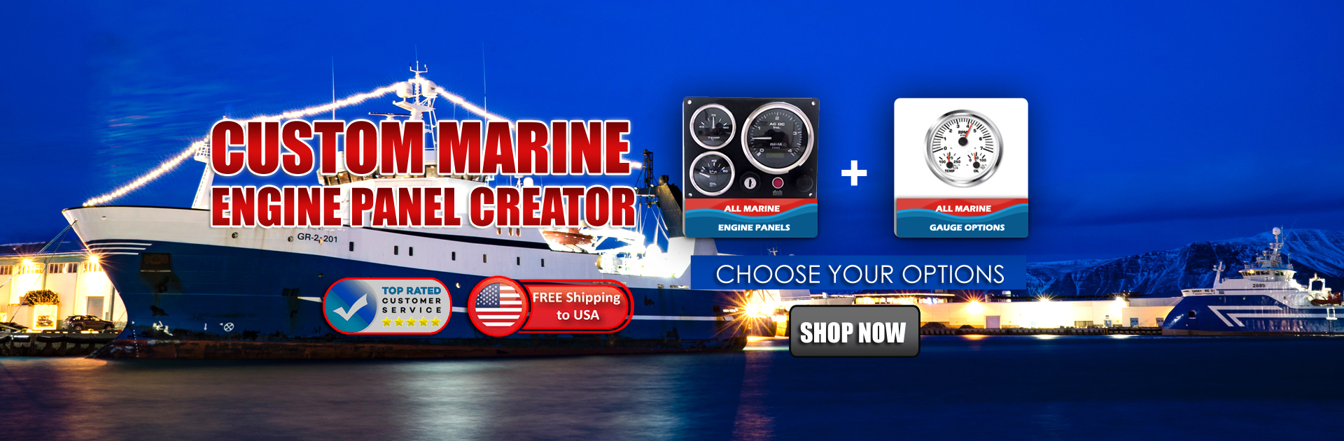 custom engine panel creator | AC DC Marine Inc. Marine Electric ...