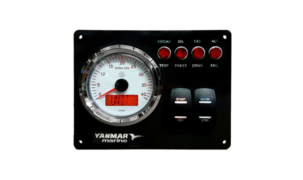 Yanmar Engine Panel with Rocker Switches 1 ViewLine Tachometer | AC DC ...