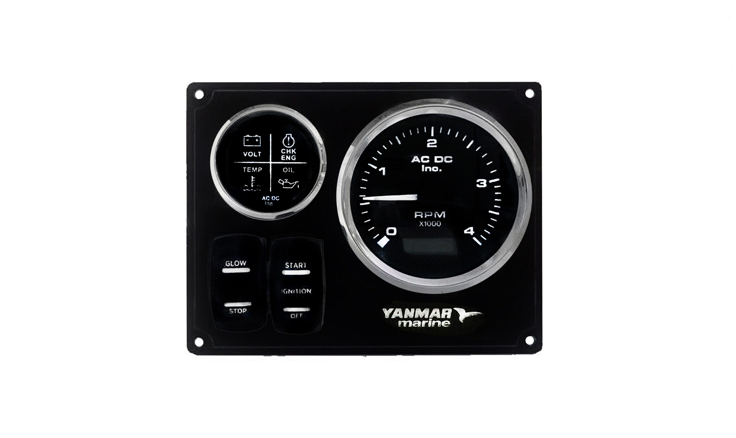 Yanmar Diesel Engine Panel with Rocker Switches 1 Premier Tach + LED ...