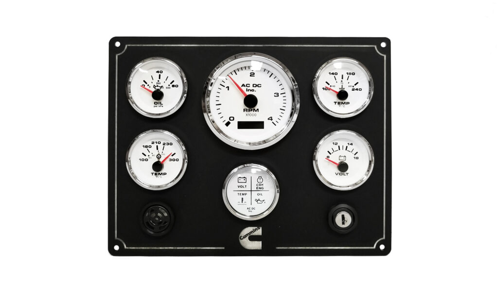 Cummins Instrument Panel with 5 Premier Gauges + LED Multi-Alarm Gauge ...