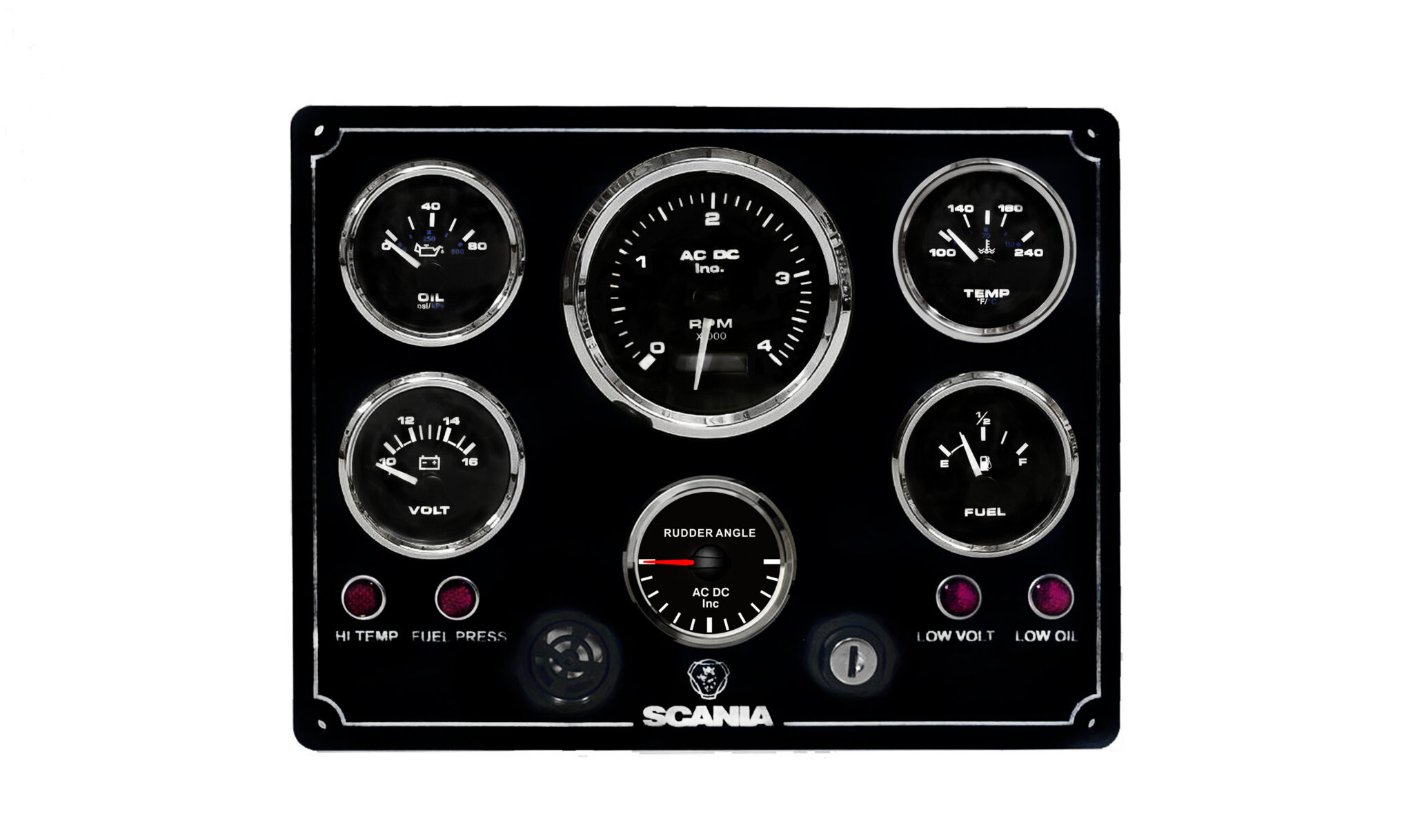 Scania Marine Black Instrument Panel 6 Premier Gauges (Made in USA ...