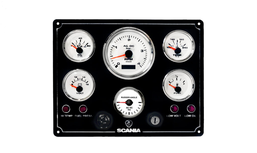 Scania Marine Black Instrument Panel 6 Premier Gauges (Made in USA ...