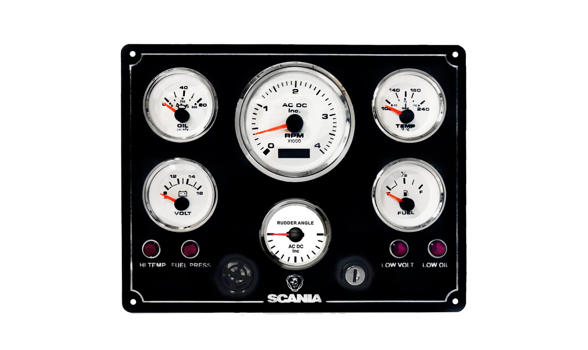 Scania Marine Black Instrument Panel 6 Premier Gauges (Made in USA ...