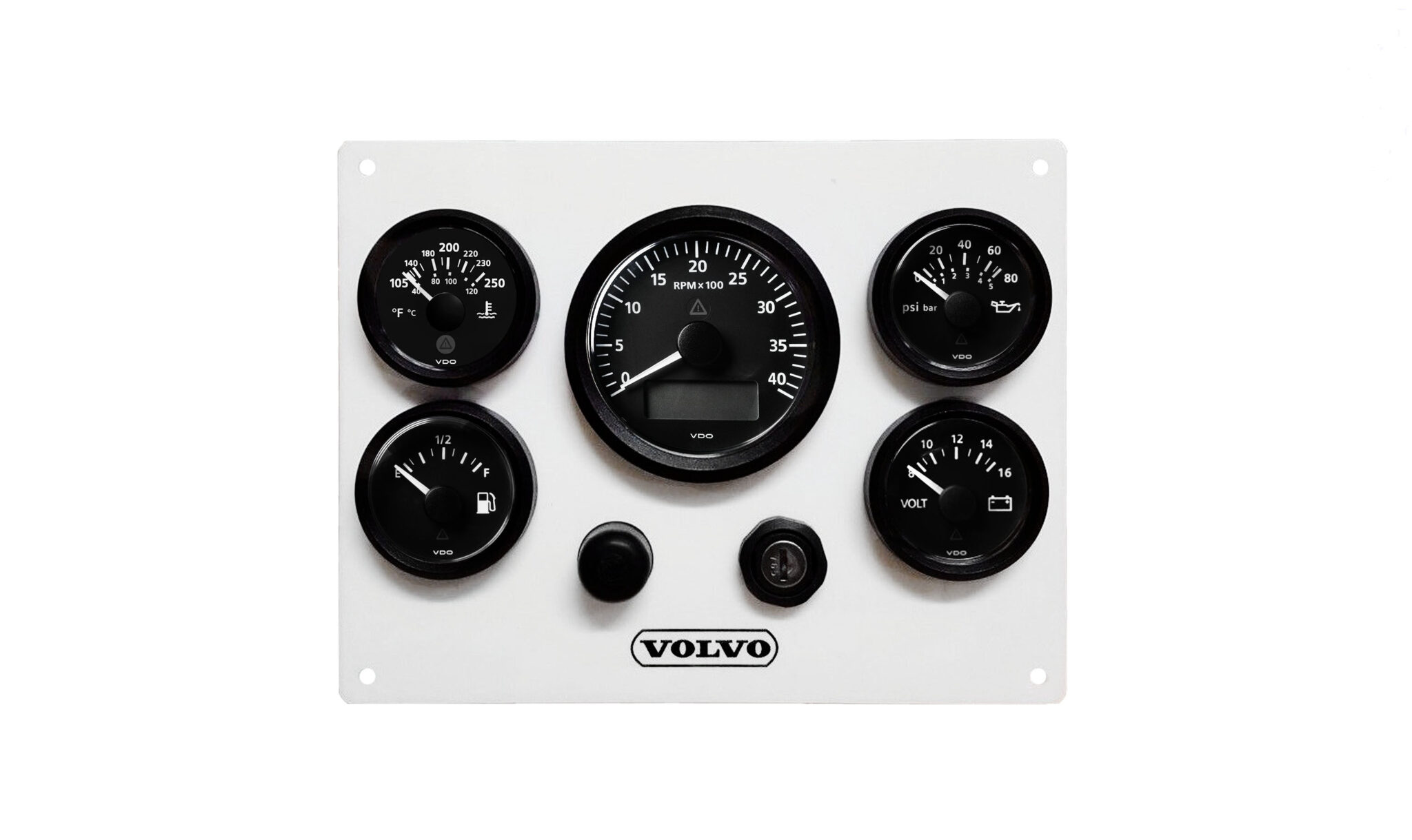 Volvo Engine Boat Instrument Panel 5 ViewLine VDO Gauges | AC DC Marine ...