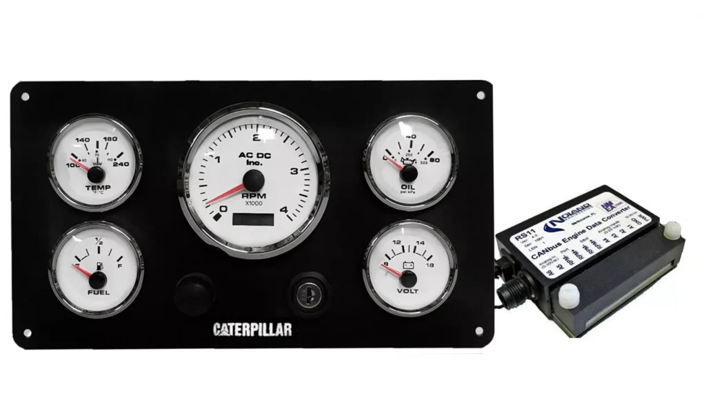Caterpillar Marine Engine Instrument Panel with NMEA 2000 Engine Data ...