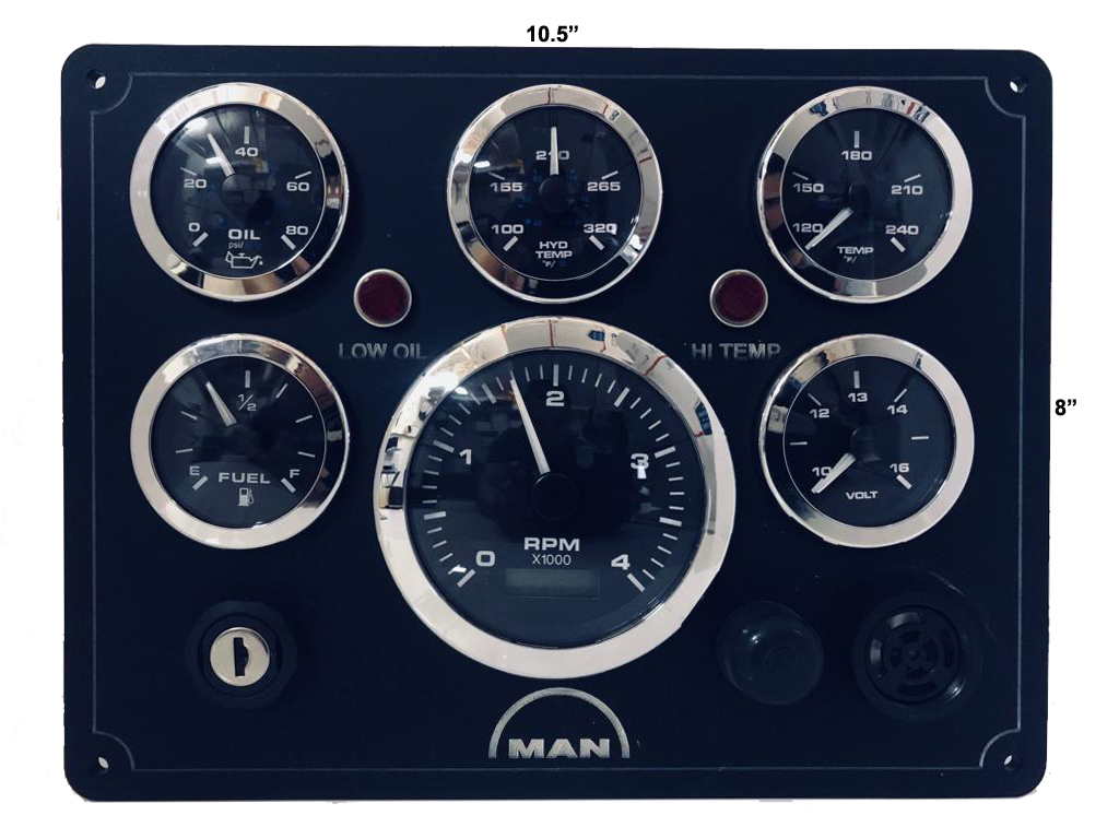 6 Gauges Deutz Engine Marine Instrument Panel Black – AC DC Marine Inc.
