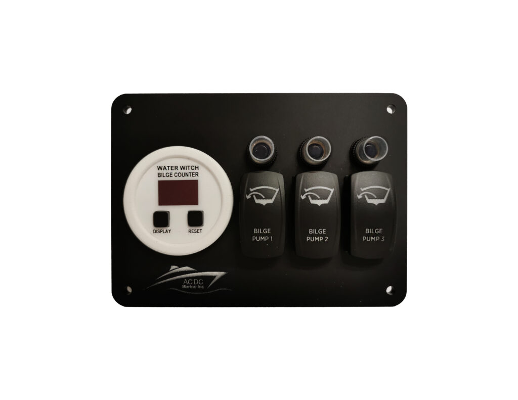 Bilge Pump Panel With Digital Counter For 3 Pump System, Black | AC DC ...