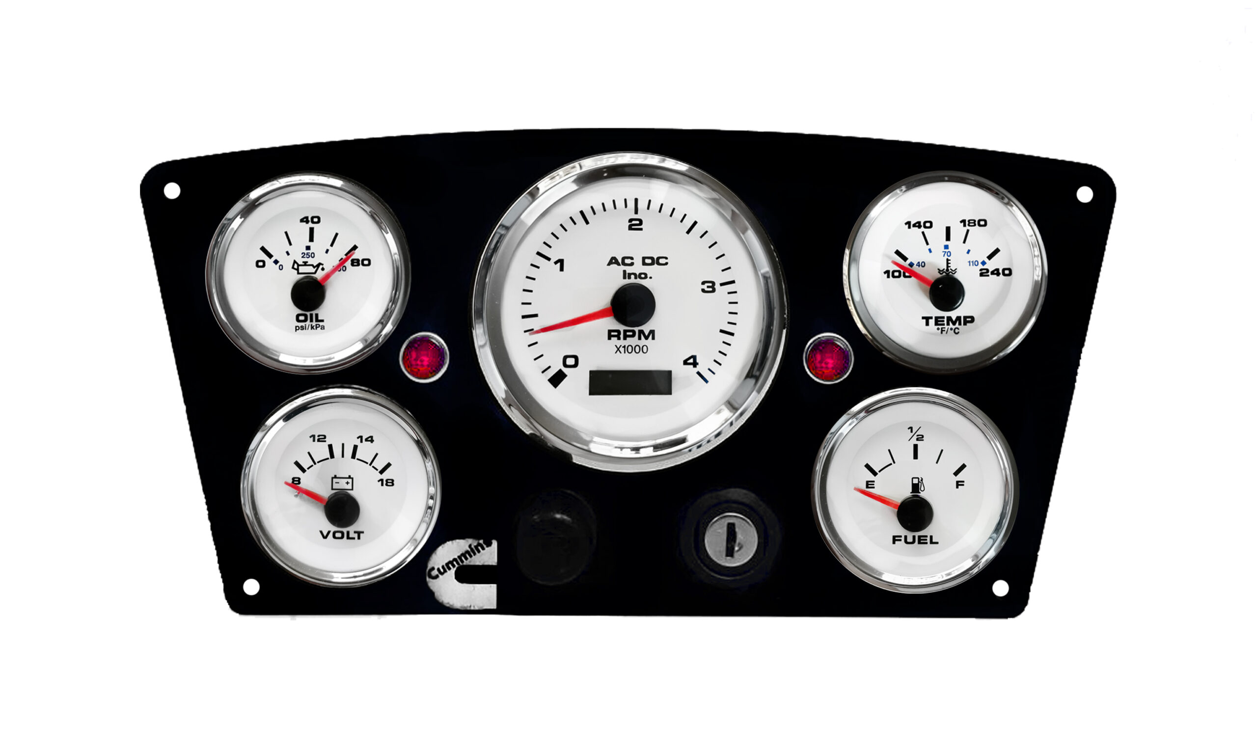 Cummins Custom Instrument Panel 5 Premier Gauges (Made in USA) | AC DC ...