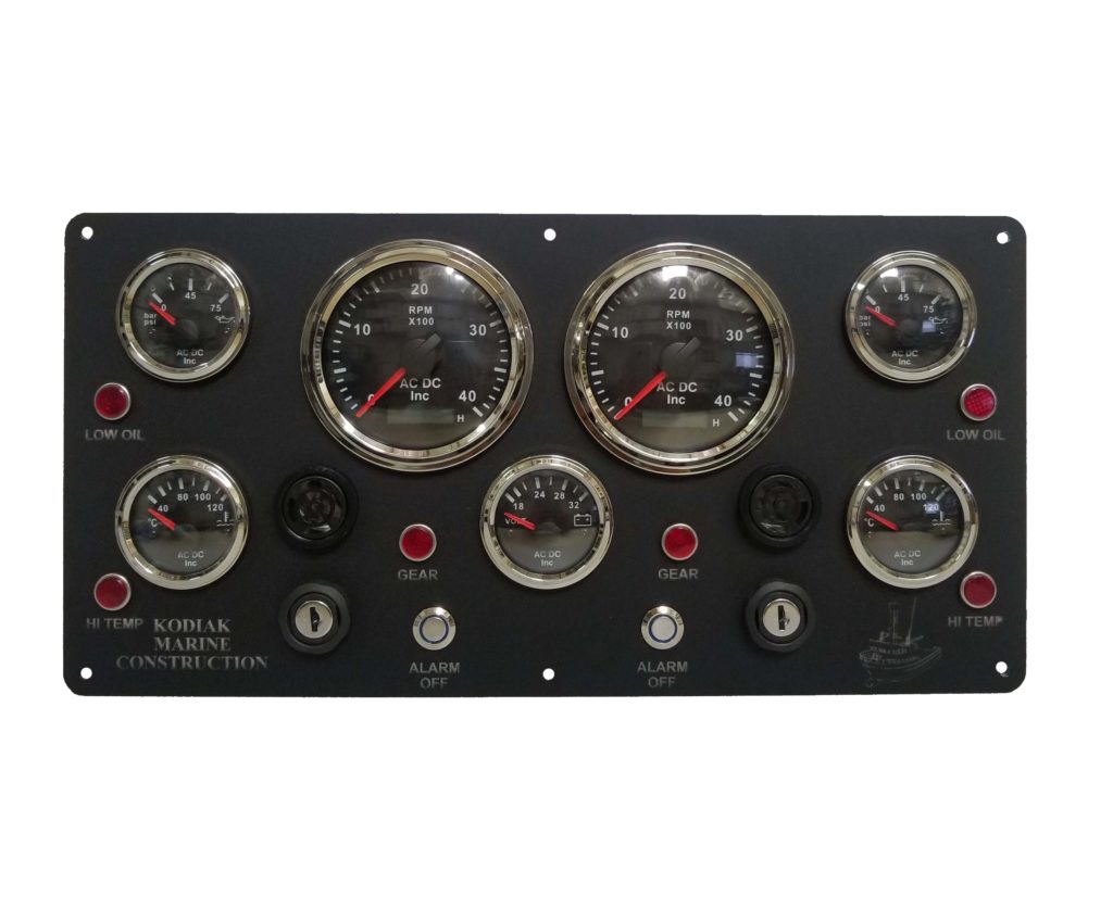 Custom Kodiak Marine Dual Engine Panel for Cummins with Sample Logo 7 ...