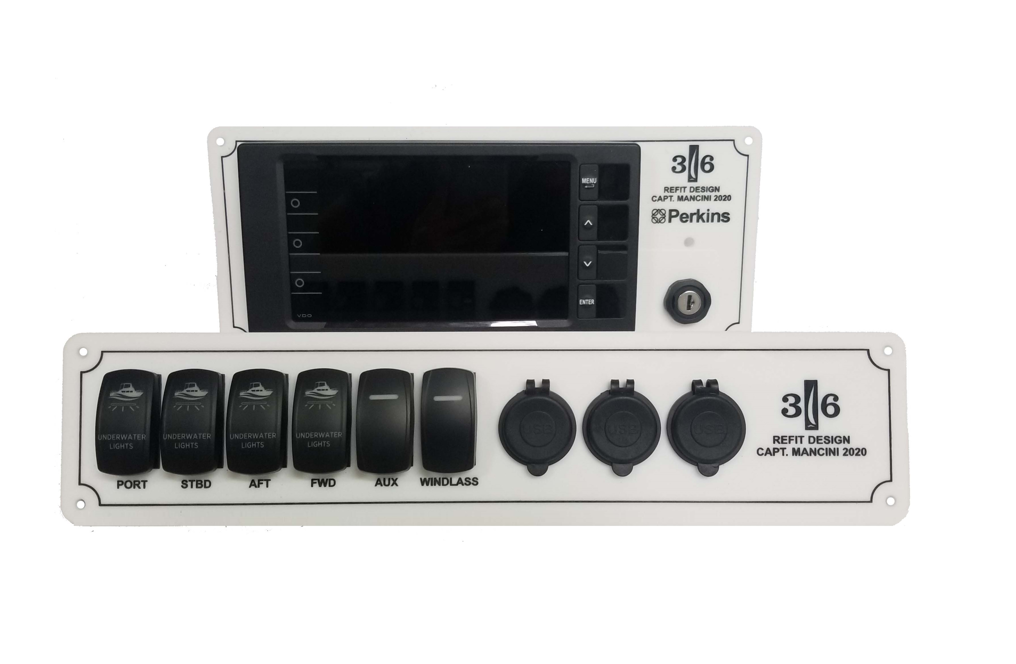 Perkins Panel with our new VDO multifunction display – AC DC Marine Inc ...