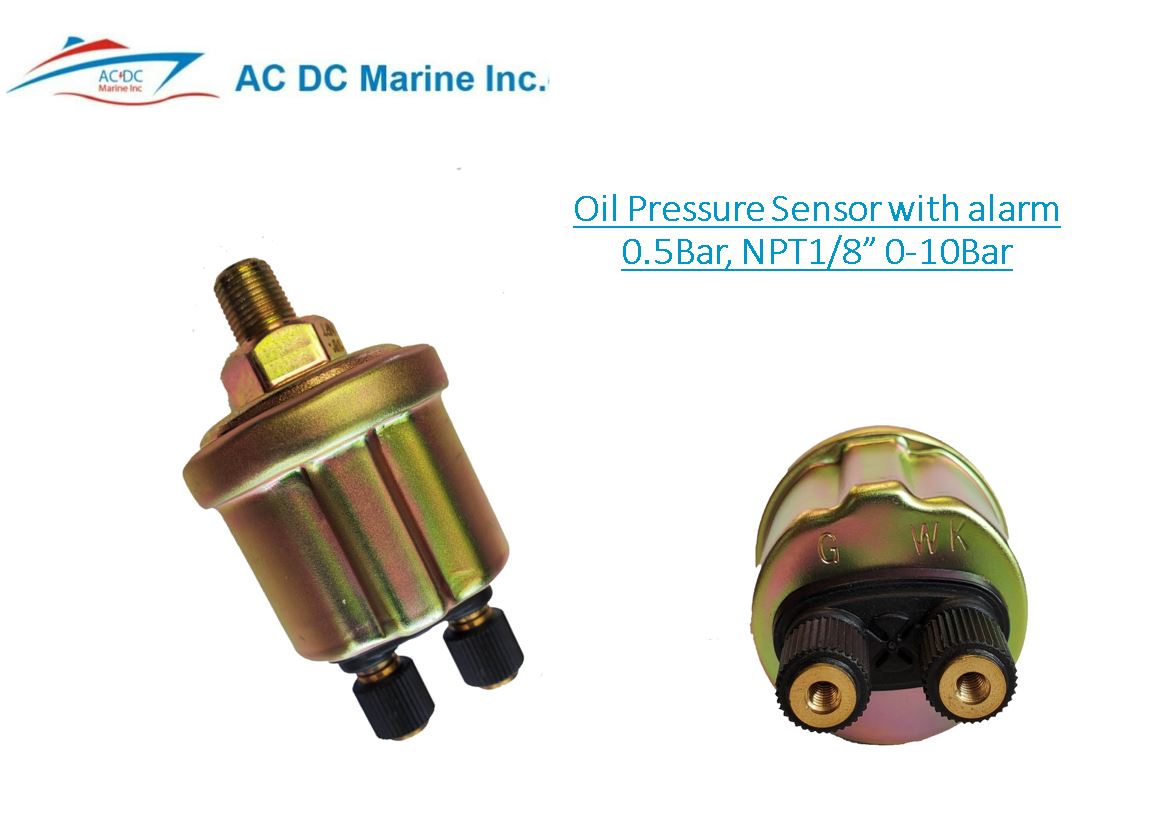 Marine Oil Pressure Sensor with Alarm 0.5bar, NPT 1/8″ 0-10bar / 0 ...