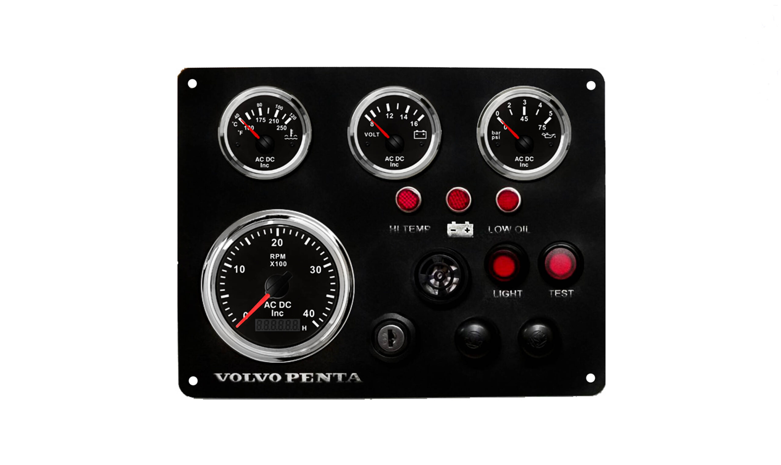 Volvo Penta Marine Engine Control Panel 4 Offshore Gauges | AC DC ...