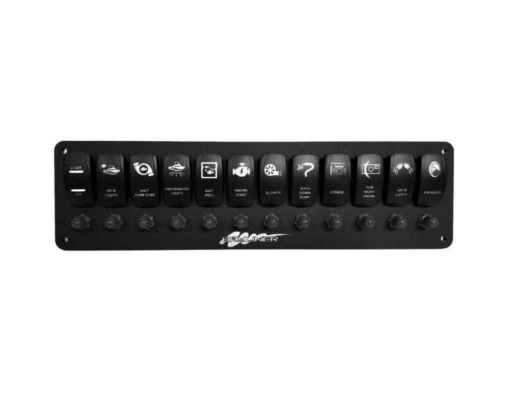Switch Accessory Panel with 12 Rocker Switches and 12 Push Buttons ...