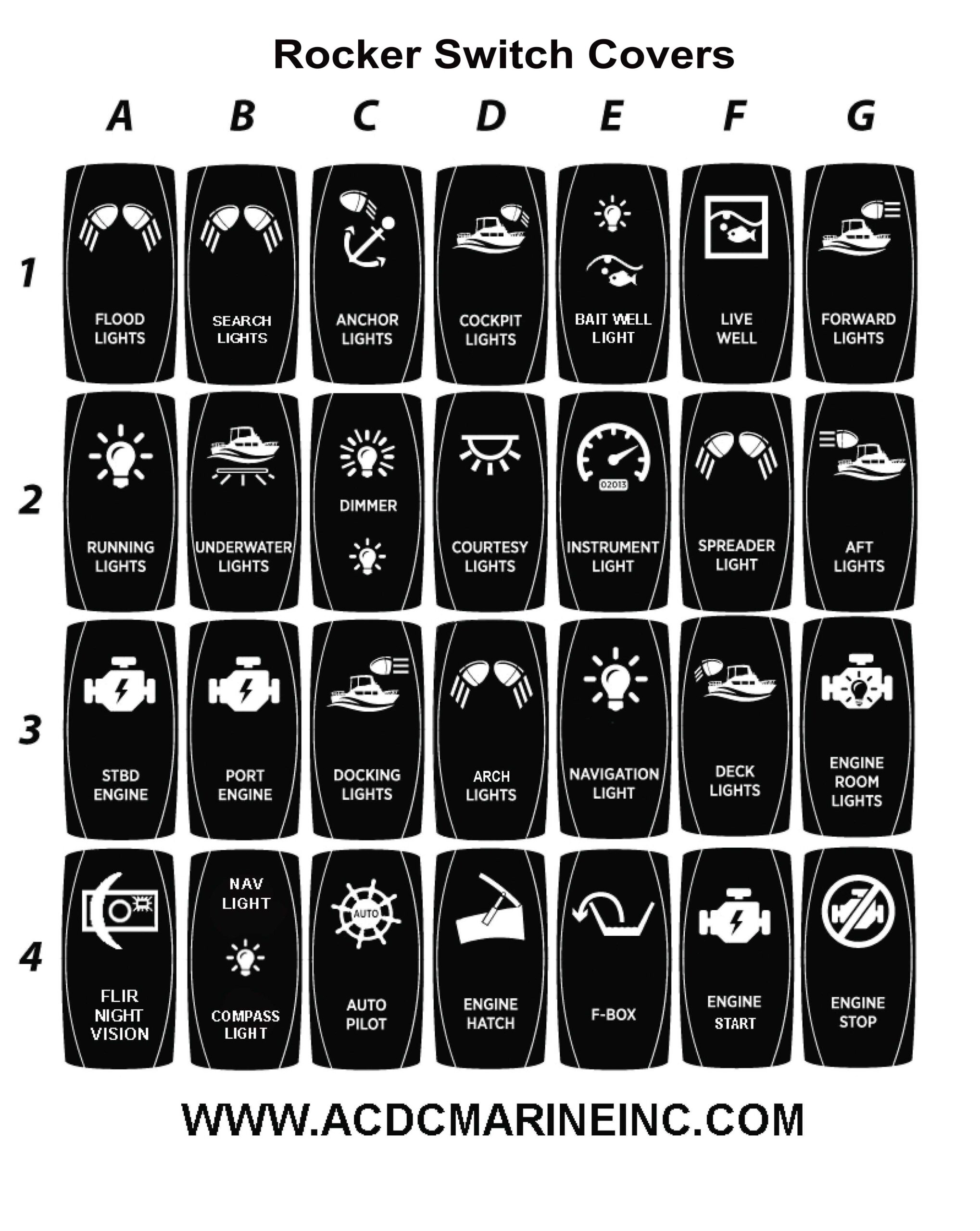 Switch Accessory Panel with 8 Rocker Switches and 8 Push Buttons ...