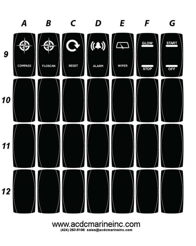 Switch Accessory Panel with 10 Rocker Switches and 10 Push Buttons ...