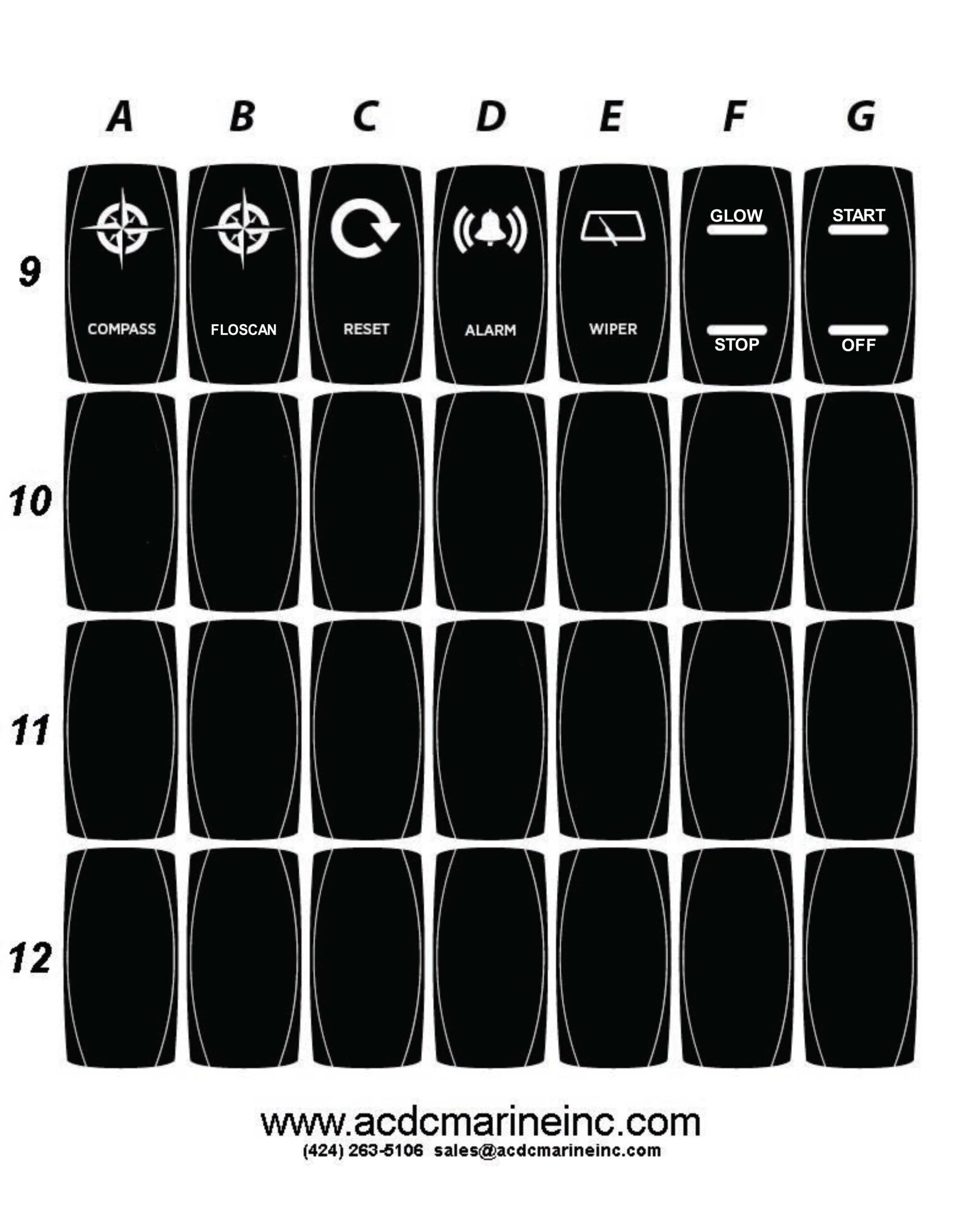 Switch Accessory Panel with 8 Rocker Switches and 8 Push Buttons ...