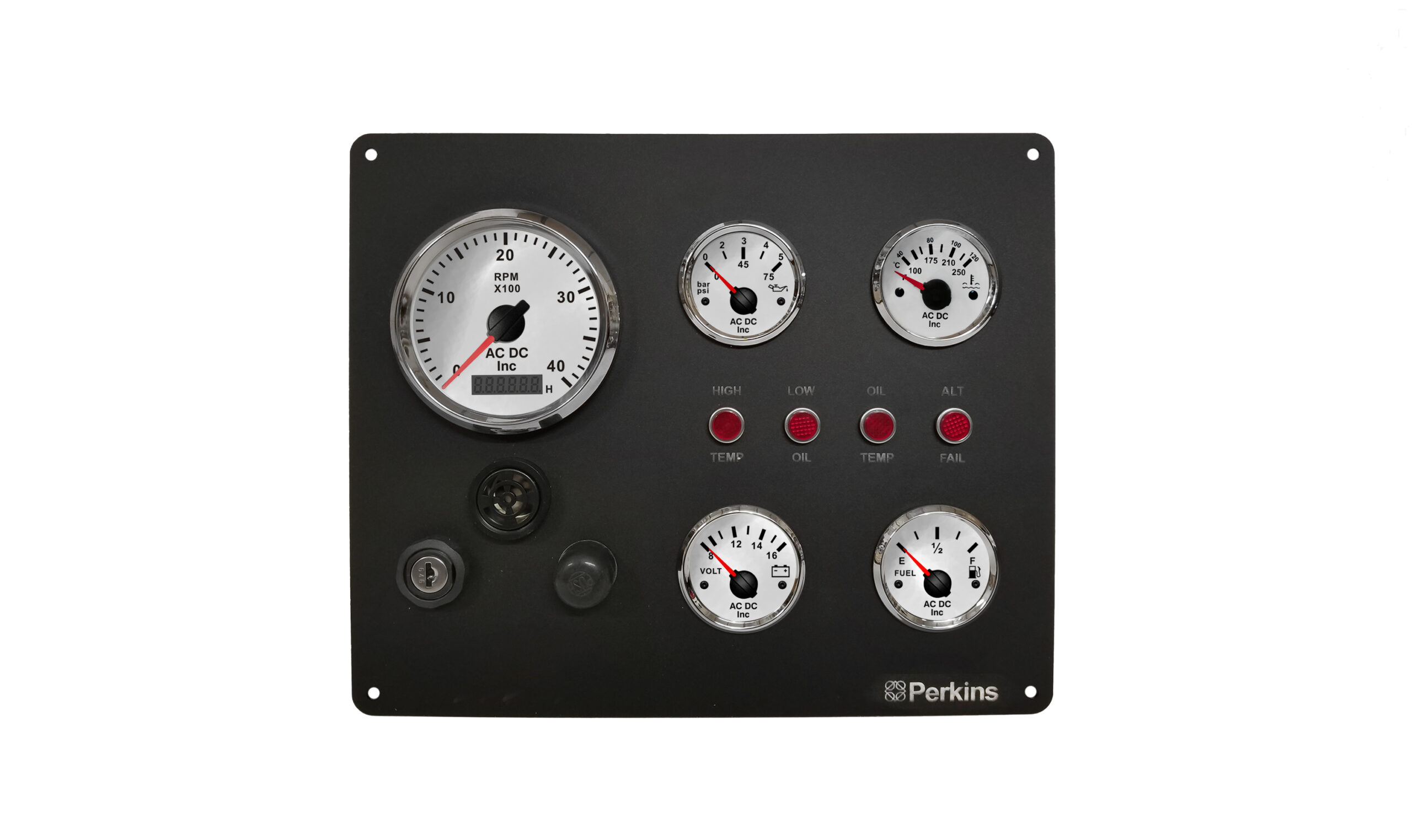 Perkins Marine Engine Panel 5 Offshore Gauges | AC DC Marine Inc ...
