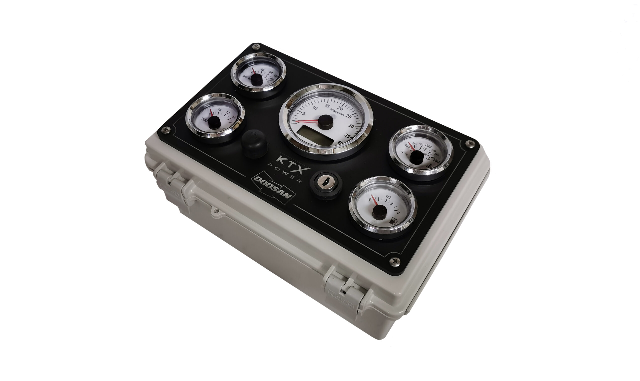 Doosan Marine Engine Panel in Custom Enclosure Box 5 ViewLine Gauges ...