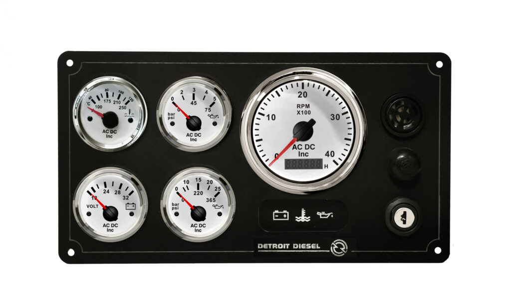 Detroit Diesel Engine Instrument Panel 5 Offshore Gauges | AC DC Marine ...