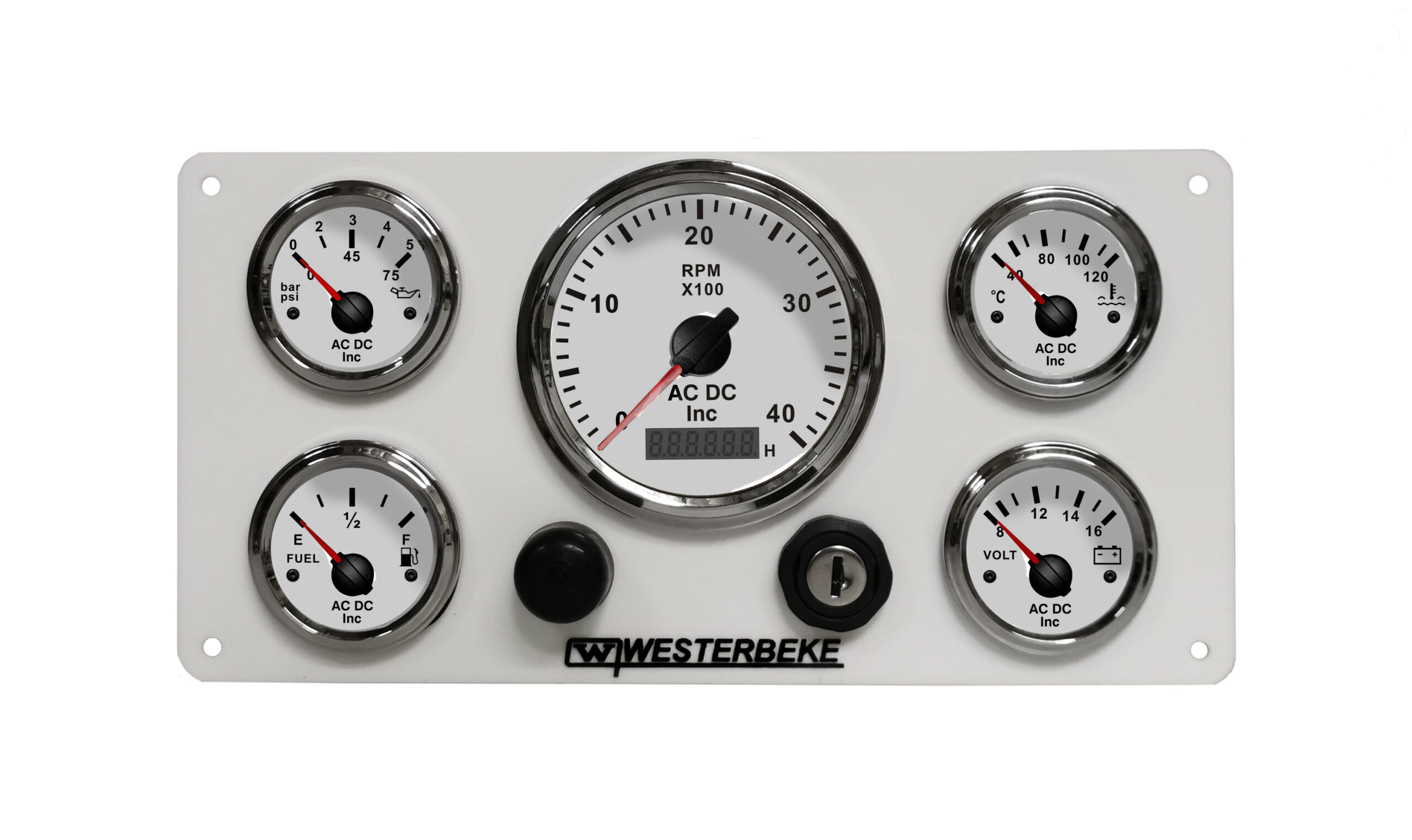 Westerbeke Marine Engine Panel 5 Offshore Gauges – AC DC Marine Inc ...
