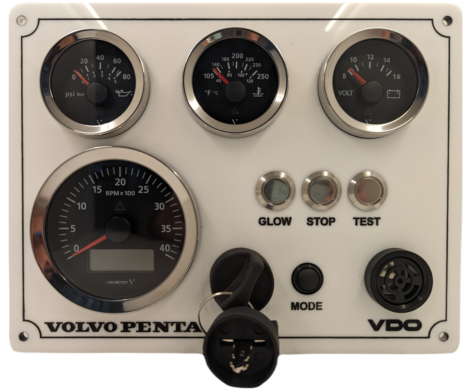 Volvo Penta Marine Engine Control Panel 4 Cockpit Gauges | AC DC Marine ...