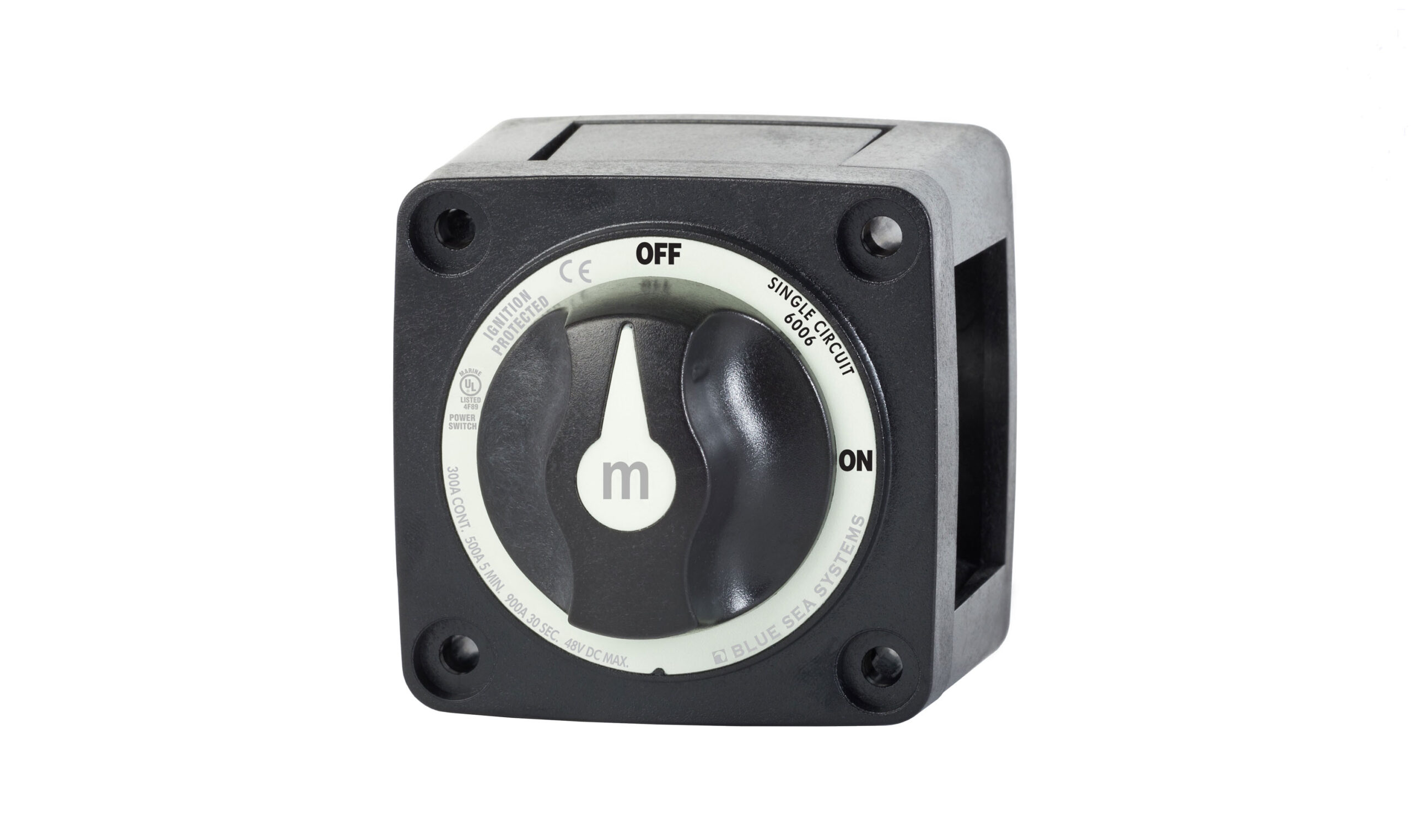 Blue Sea M-Series Mini On-Off Battery Switch with Knob Black 6006200 ...