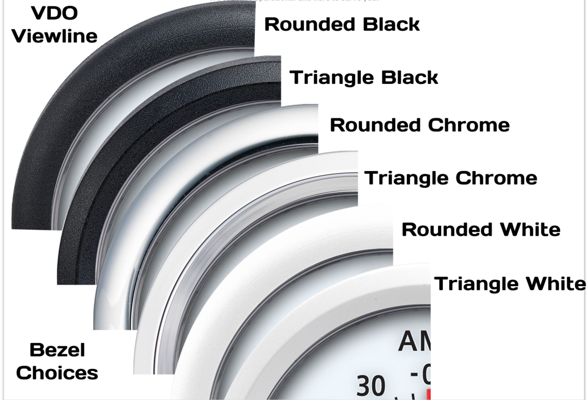 VDO ViewLine 85mm Chrome Triangle Bezel | AC DC Marine Inc. Marine ...