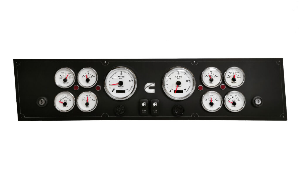 Custom Cummins Dual Engine Panel with Rocker Switches 10 Premier Gauges ...