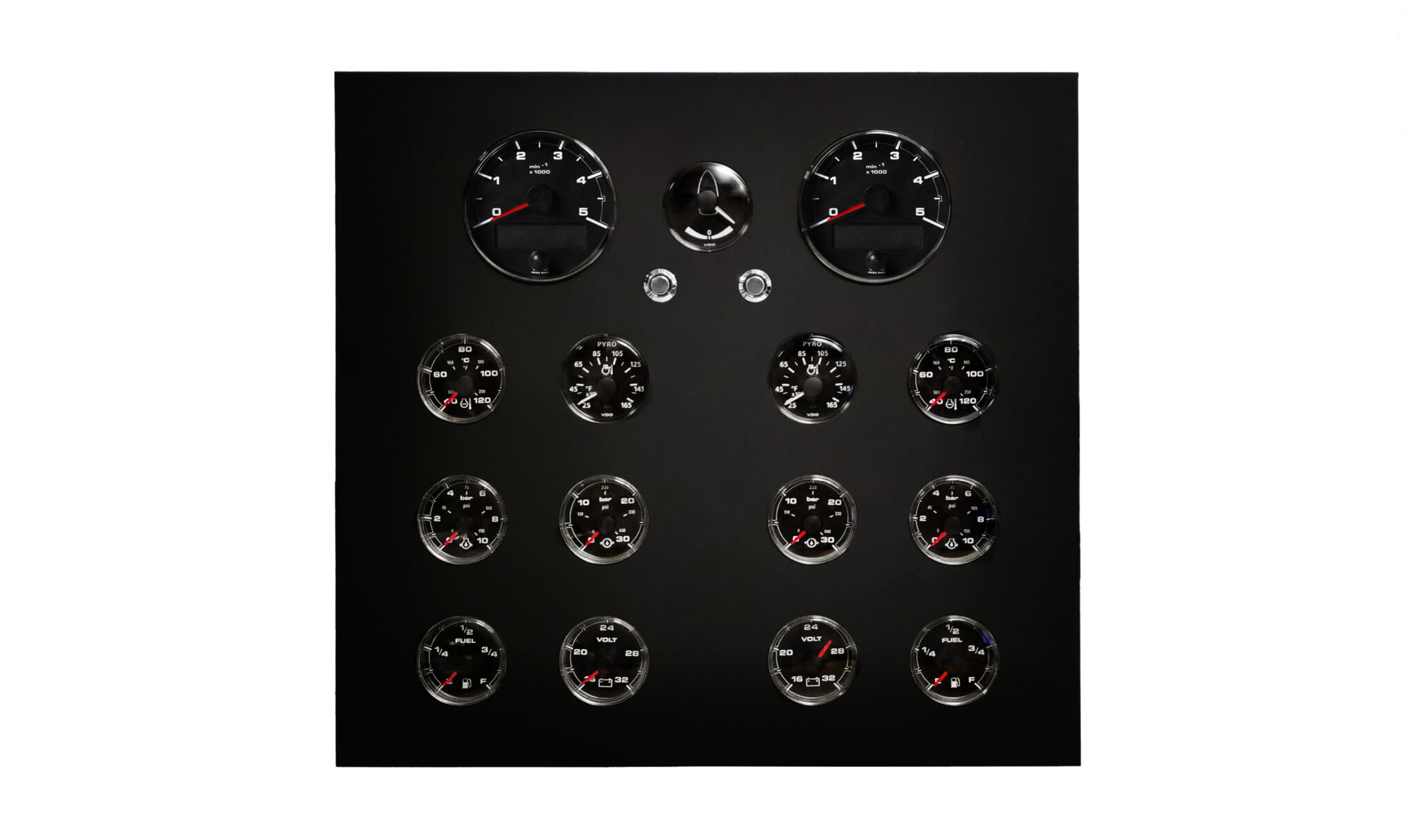 Marine Engine Control Panel with VDO OceanLink Gauges | AC DC Marine ...