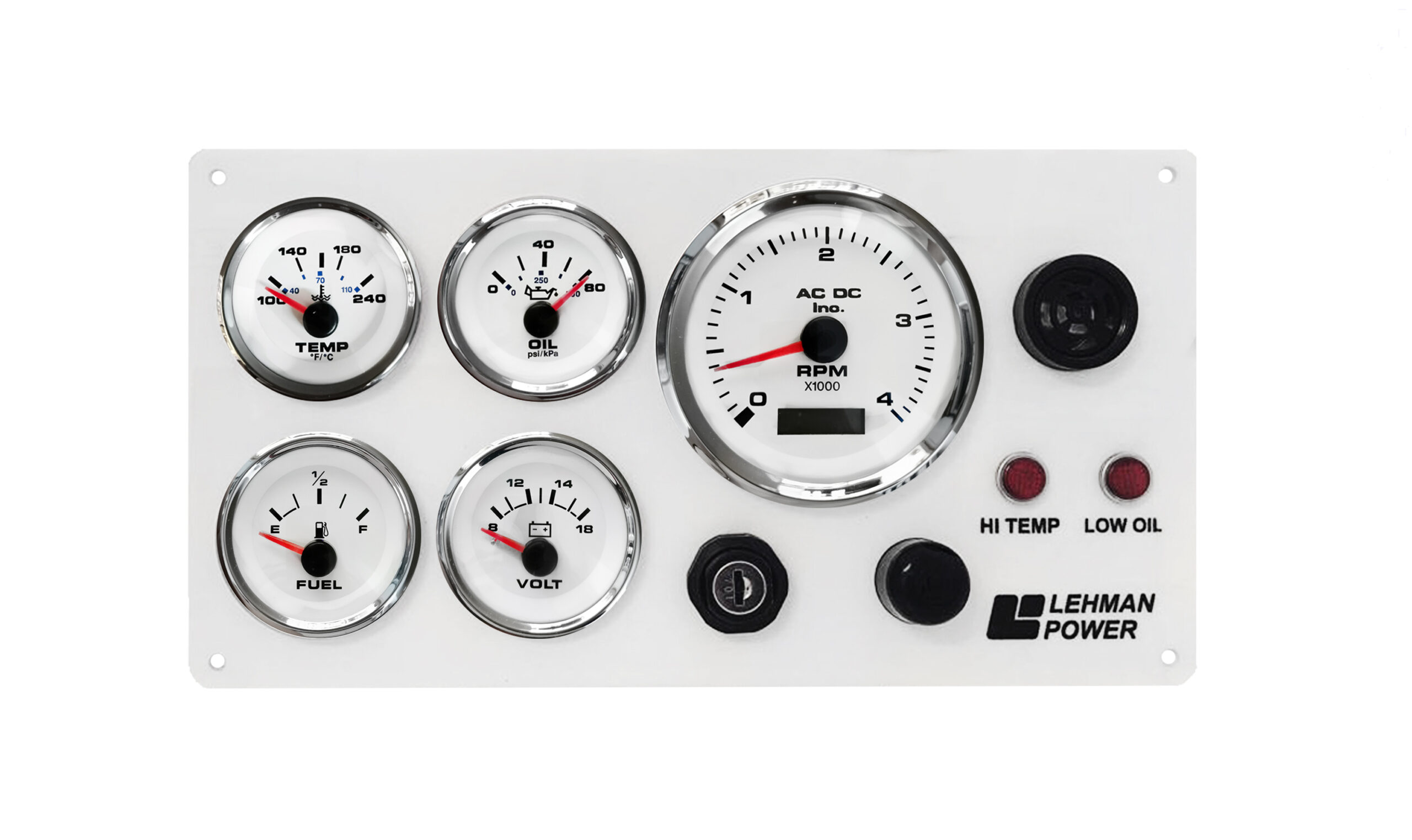 Lehman Power Diesel Marine Instrument Panel – 5 Premier Gauges (Made in ...