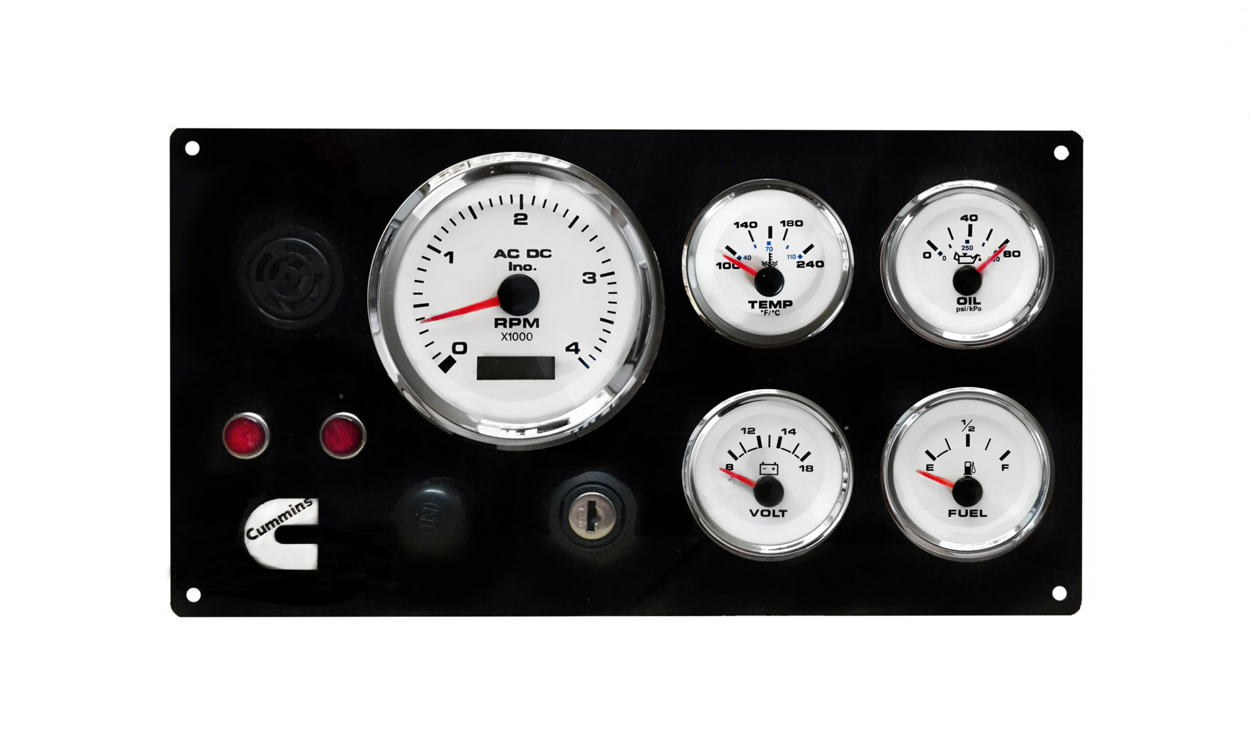 Cummins Marine Instrument Panel 5 Premier Gauges (Made in USA) | AC DC ...