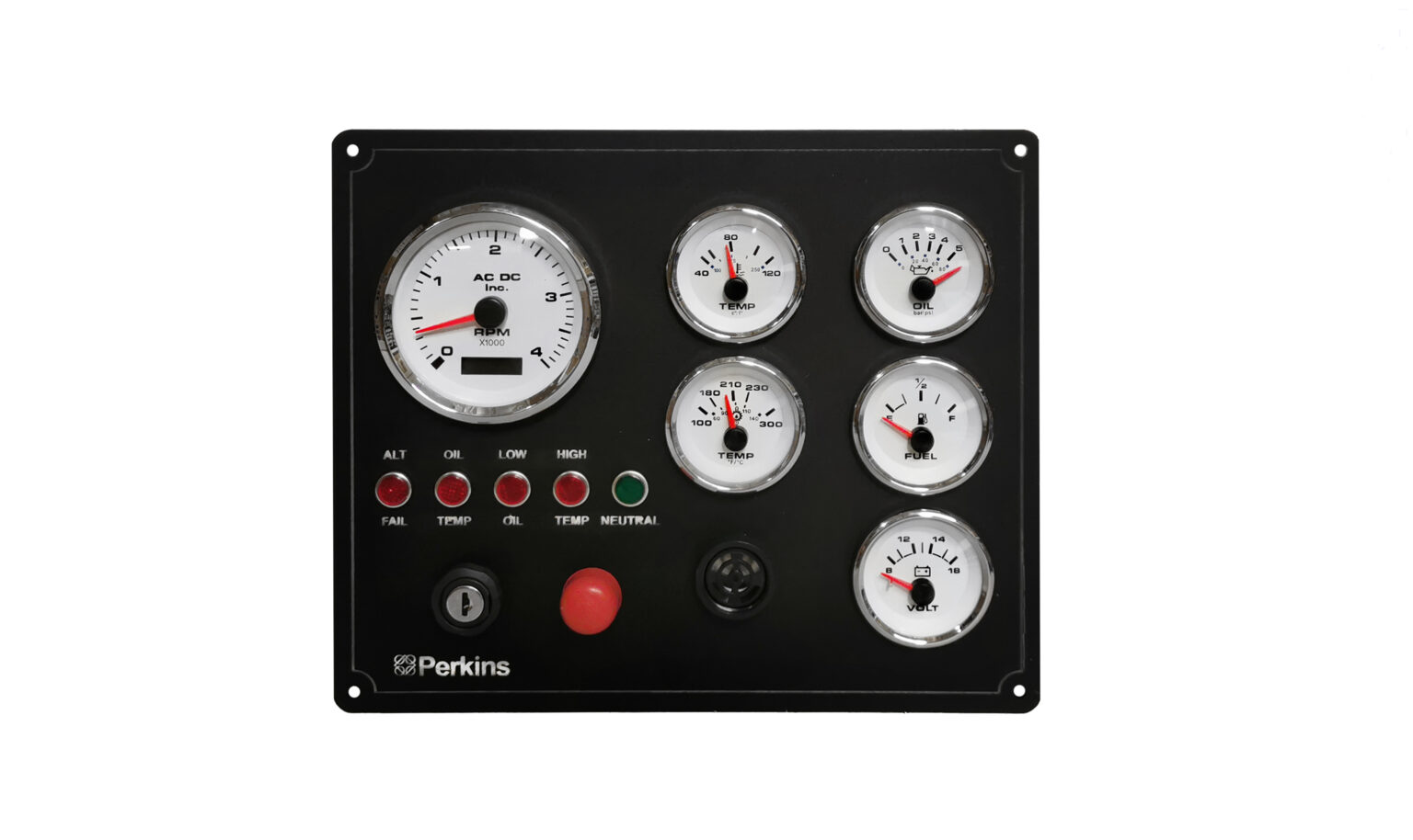 Perkins Custom Panel 6 Premier Gauges (Made in USA) | AC DC Marine Inc ...