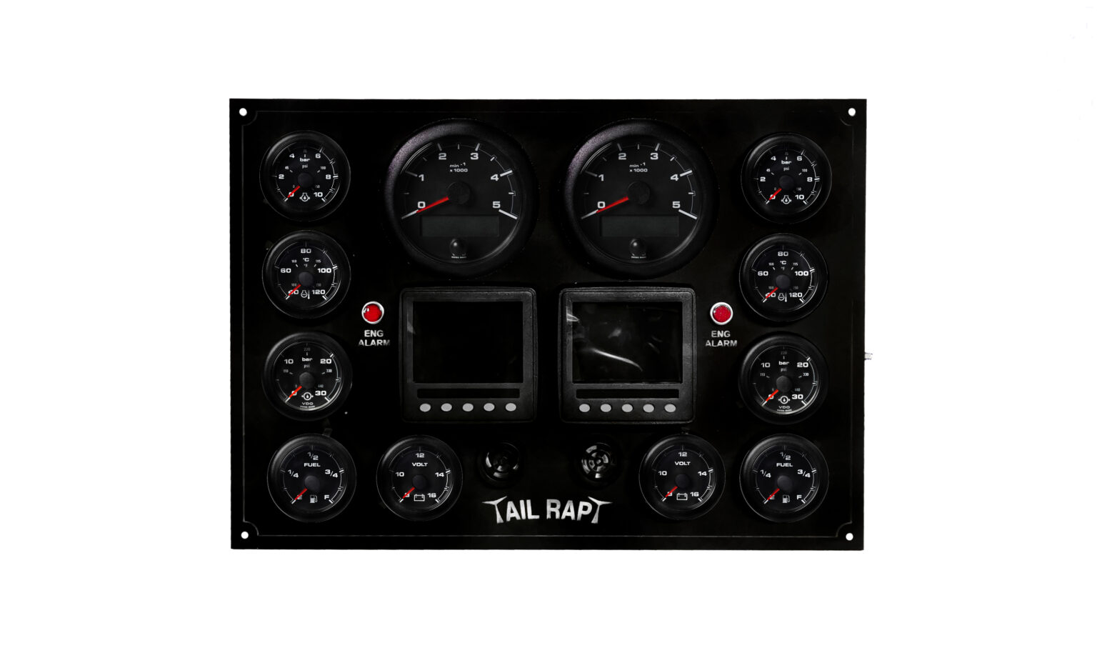 Custom Engine Marine Instrument Panel with OL VDO Gauges & V3 NMEA 2000 | AC DC Marine Inc ...