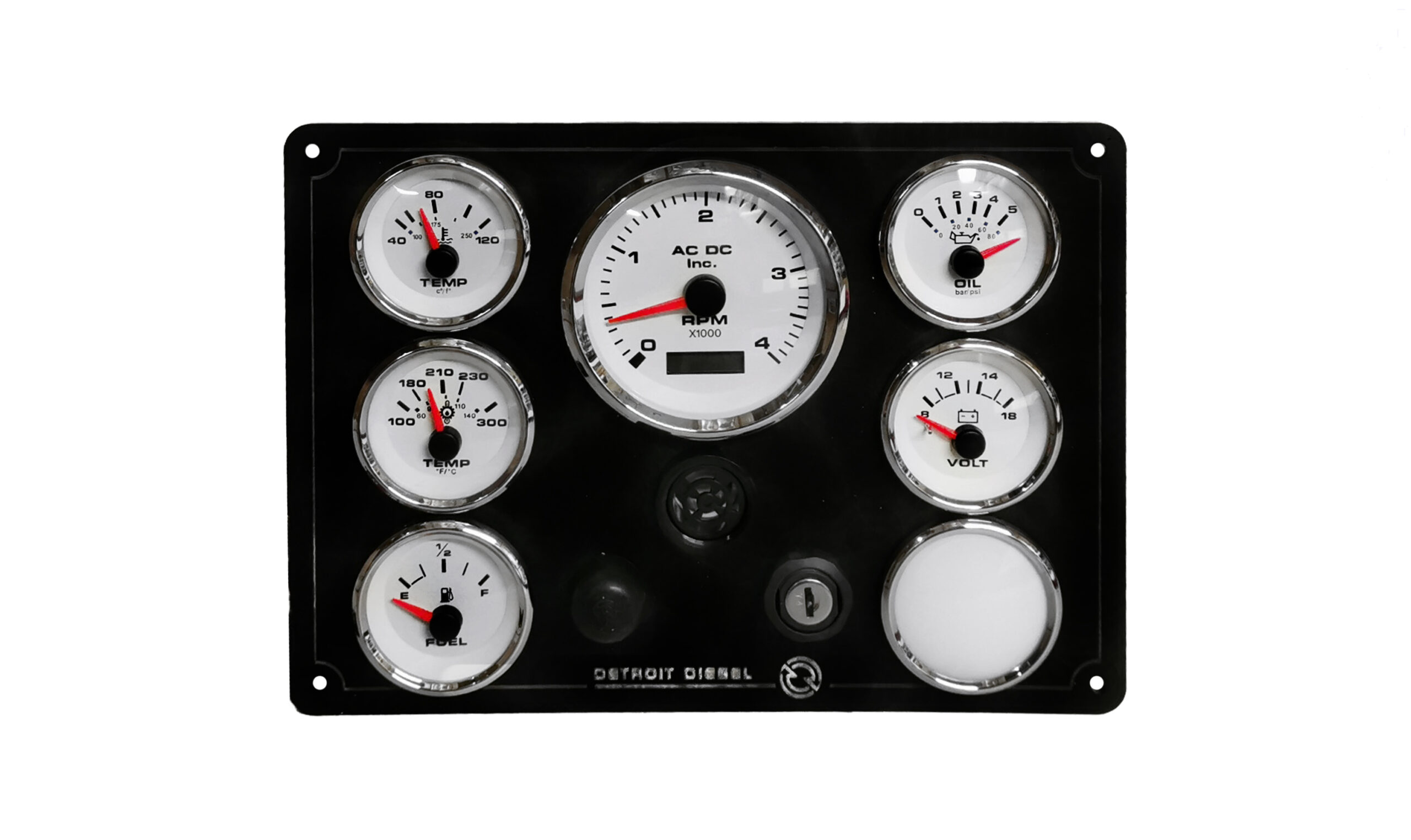 Detroit Marine Engine Instrument Panel 7 Premier Gauges (Made in USA ...