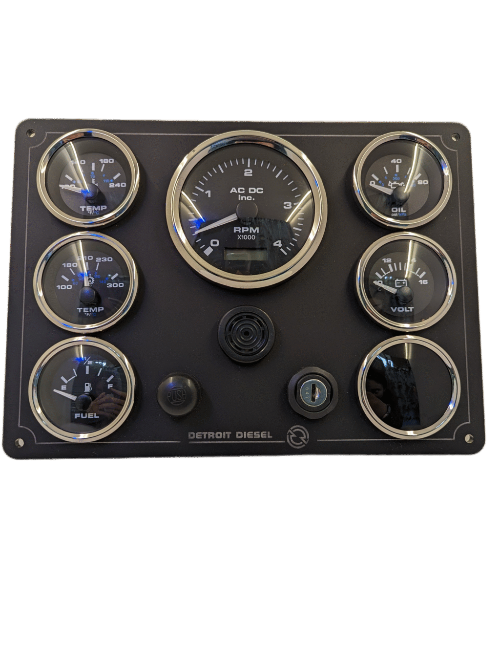 Detroit Marine Engine Instrument Panel 7 Premier Gauges (Made in USA ...