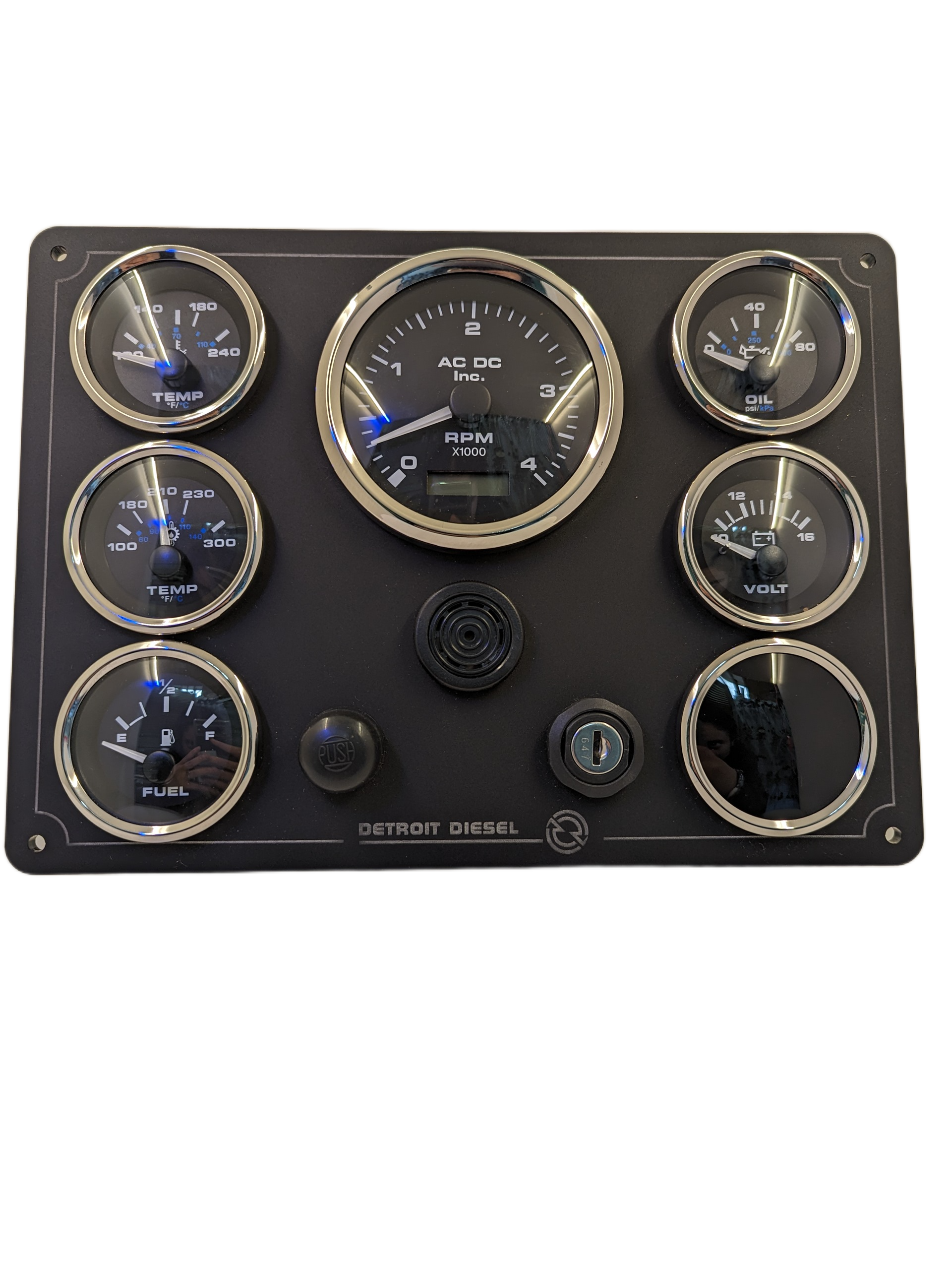 Detroit Marine Engine Instrument Panel 7 Premier Gauges (Made in USA ...