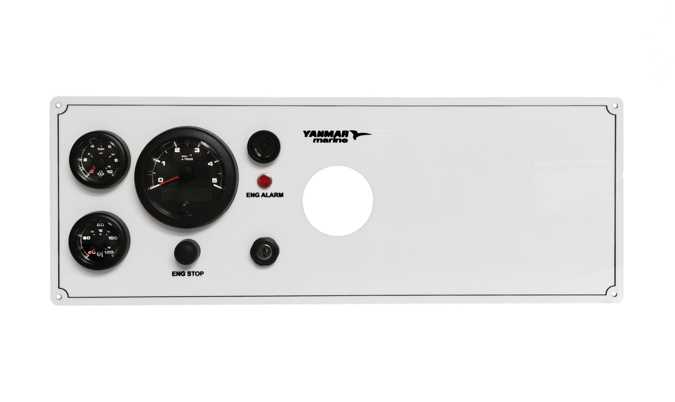 Custom Yanmar Engine Marine Instrument Panel – 3 OceanLink VDO Gauges ...