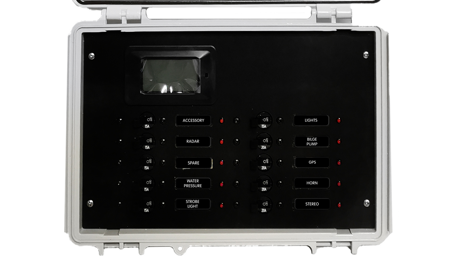 15A AC Power Distribution Panel 10 Position Custom Enclosure Box with ...