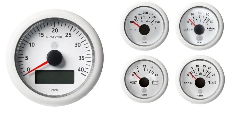 Caterpillar Custom Engine Marine Instrument Panel with 6 ViewLine VDO ...