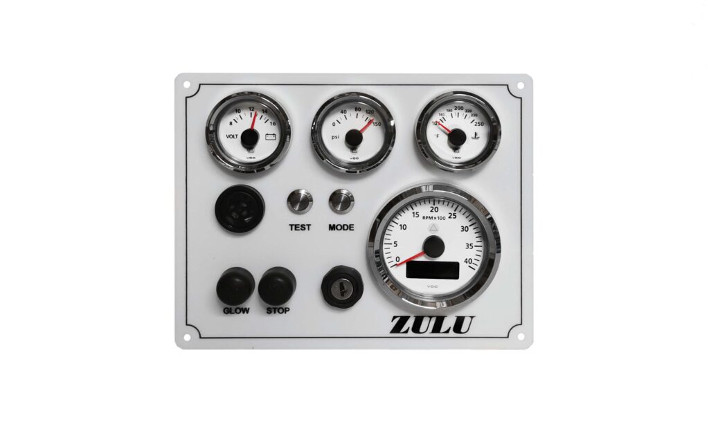 Custom Engine Marine Instrument Panel with VL VDO Gauges | AC DC Marine ...