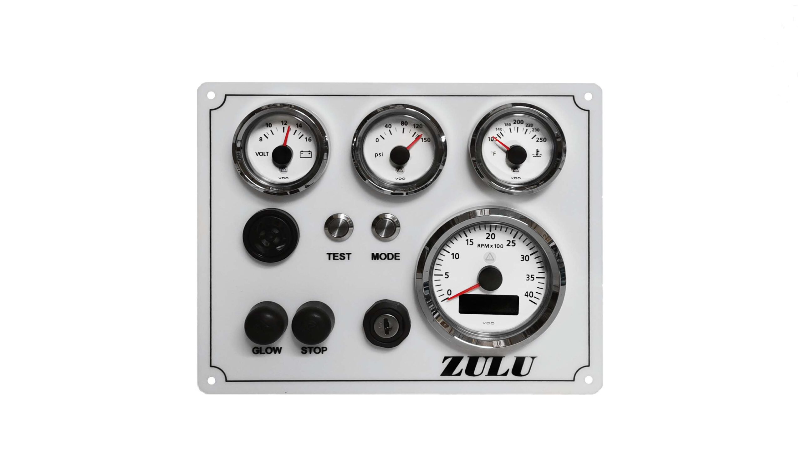 Custom Engine Marine Instrument Panel with VL VDO Gauges | AC DC Marine ...