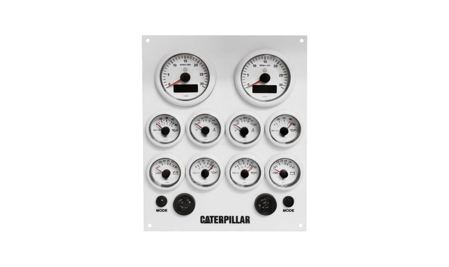 Caterpillar Marine Diesel Custom Dual Engine Instrument Panel with -10 ...