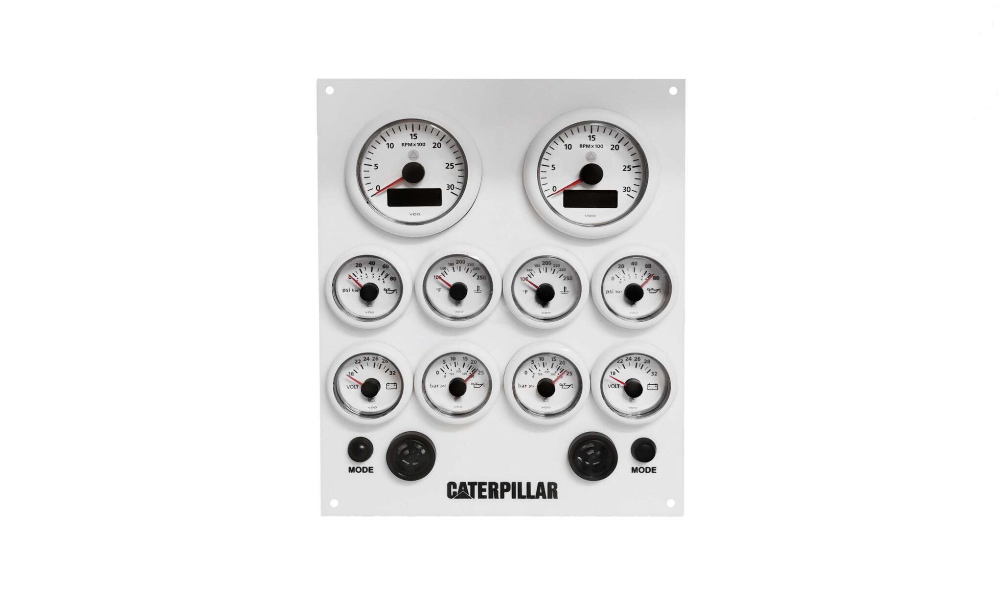 Caterpillar Marine Diesel Custom Dual Engine Instrument Panel with -10 ...