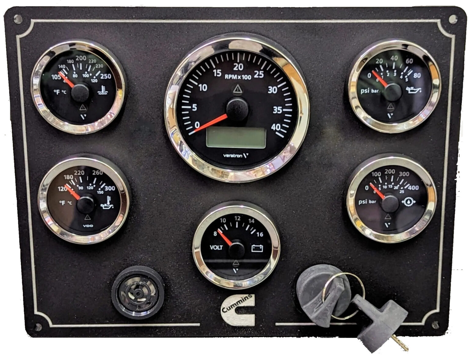 Cummins Marine Engine Instrument Panel with 6 VDO Cockpit Gauges (Made ...