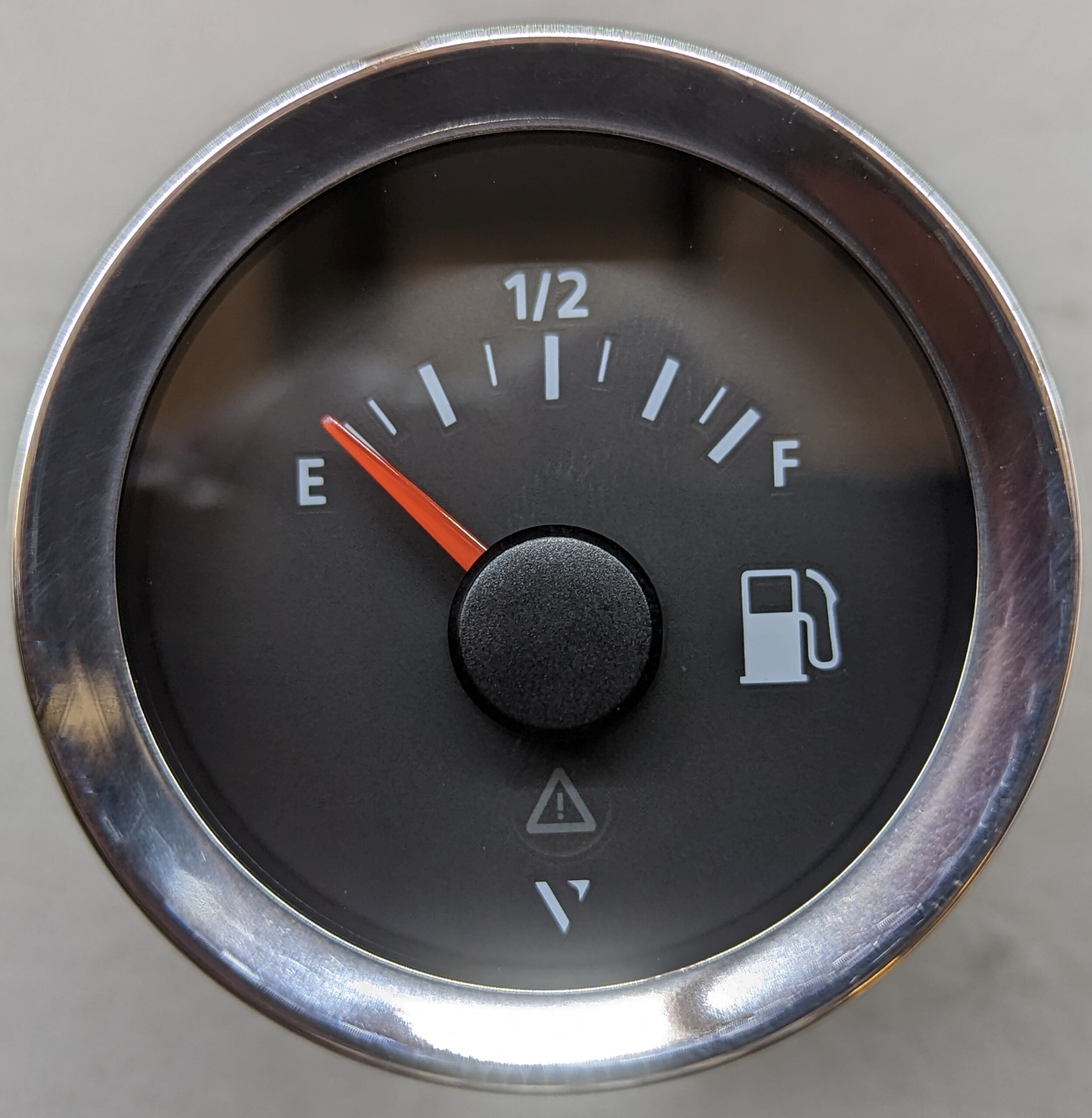 ViewLine Cockpit Glass Marine (E-F) Fuel Gauge 12/24V Black Dial w ...