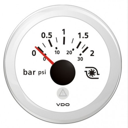 VDO-Viewline Turbo Boost Pressure Gauge 12/24 Volt – Ivory (2 bar ...