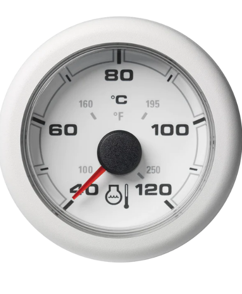 VDO 2-1/16″ (52mm) OceanLink Coolant Temp Gauge 250°F / 120°C- White ...